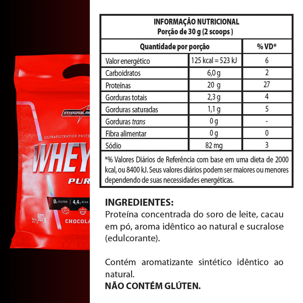 Whey 100% Refil 900g Chocolate – Integralmedica – Overall Farma